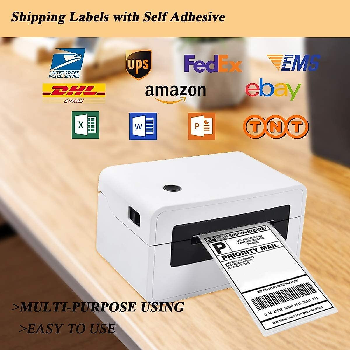 Made in USA 6,000 Labels Fanfold 4" x 6" Direct Thermal Labels, with Perforated line for Thermal Printers - Compatible Zebra & Rollo Printer (4" x 6" - 6000 Labels)
