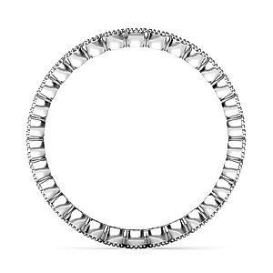 Metal Factory Sz 8 Sterling Silver CZ Stackable Anniversary Eternity Cubic Zirconia Band Ring