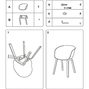 CangLong Mid Century Modern Dining Armrest Living Room Makeup Side Chairs with Metal Legs, set of 2, Grey 1