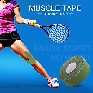EVTSCAN Muscle Tape, 1Roll Cotton Elastic Adhesive Strain Injury Muscle Sports Sticker Bandage Tape(Green)