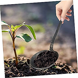 TEHAUX 4pcs Forged Iron Spoon Mini Scoop Metal Spoon Yard Scoops Mini Garden Shovel Vegetable Planting Tools Soil Excavator Spoon Multi-functional Spoon Dark Grey Hand Tools Forging