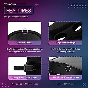 MAGNETIC MAN Face Transforming LED Mask - Rechargeable Changing Facial Cover with Bluetooth App, Programmable & Customizable Lighting Effect Light Up Mask
