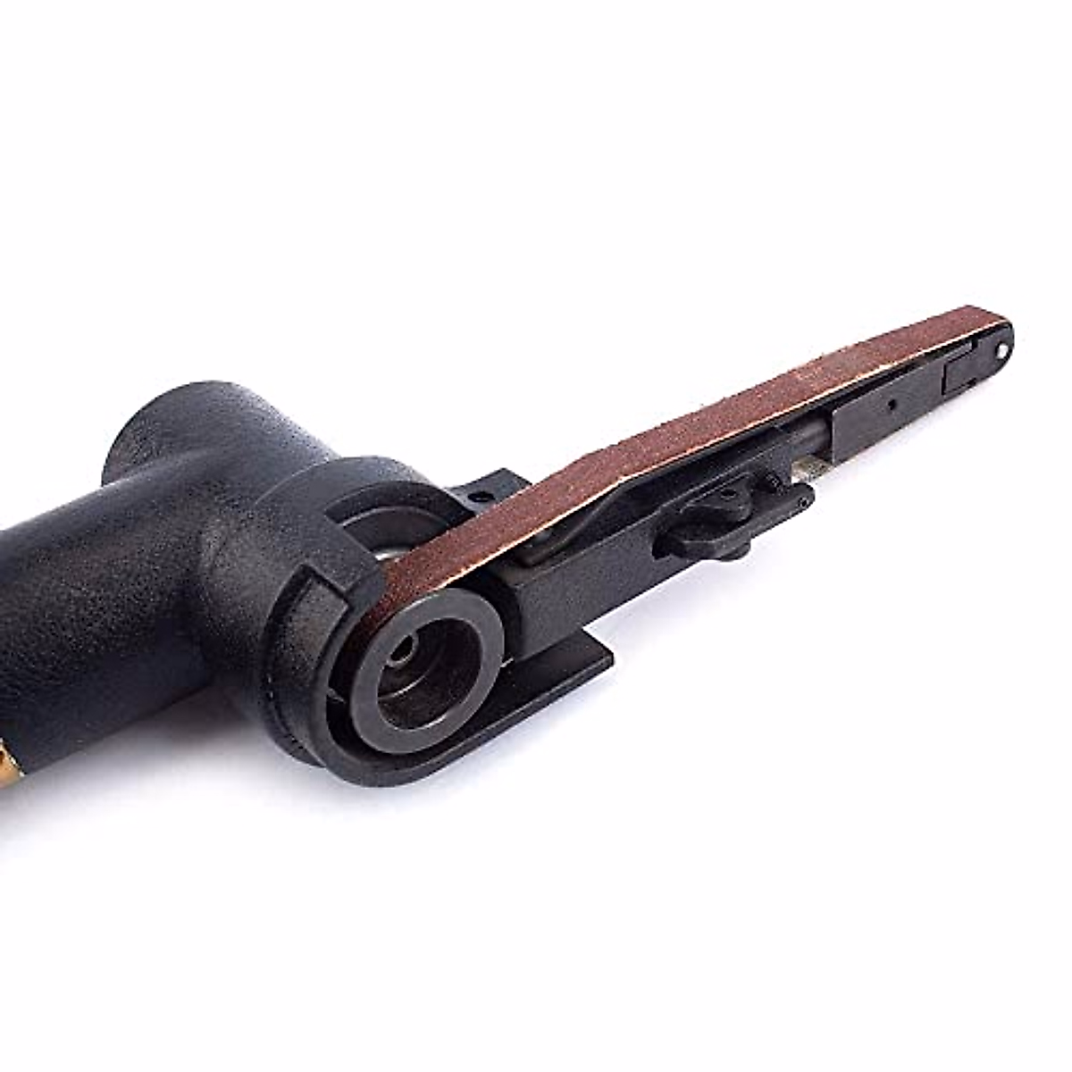 SI FANG Intensive Air Belt Sander 3/8''x 13'' with 16Pcs Sanding Belts (Grit 40 60 80 120 each 4pc), Mini Pneumatic Tool for Metal, Wood, Plastics, Rubber, Providing Polishing, Stripping & Sanding