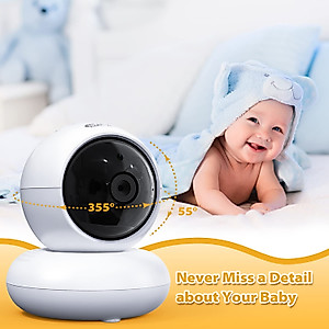 Dr.meter Baby Monitor with 2 Cameras: 4.3'' LCD Screen Audio and Video Baby Monitor with 2X or 4X Zoom, Night Light, 2-Way Talk, Remote Pan-Tilt-Zoom, VOX Mode Infrared Night Vision - No WiFi