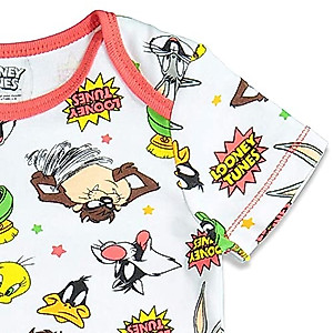 WARNER BROS LOONEY TUNES Buggs Bunny Marvin the Martian Daffy Duck Newborn Baby Boys 5 Pack Bodysuits Multi 3-6 Months