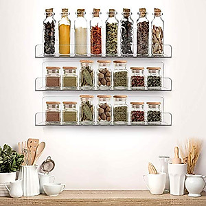 Sorbus Acrylic Wall Ledge Floating Shelf Rack Organizer, Invisible Display Style, for Books, Figurine, Picture Frame Storage, Wall Mounted Shelves for Home, Bathroom, Nail Salon, Spa (15 x 4.3 x 3'')