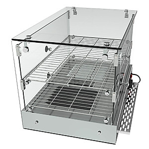 KoolMore - HDC-1.7C 22" Self Service 2 Shelf Commercial Countertop Food Warmer Display Case - 1.7. cu ft, Silver