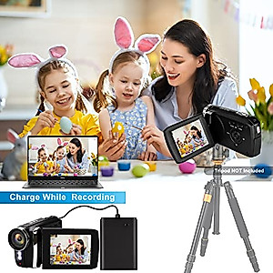 Video Camera Camcorder, Digital Video Camera for Kids, 1080P 36MP Vlogging Camera for YouTube, 2.8 inch Flip Screen Recording Camera, Up to 128G SD Card(Not Included)