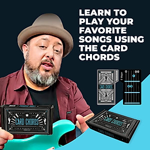 Learn Guitar in Minutes Card Chords (Gibson Edition) GUITAR CHORDS allow you to PLAY an ELECTRIC Guitar while the CARD is on the FRETBOARD Made in USA Music Gift