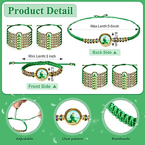 Youyole 50 Pieces San Judas Tadeo Bracelet Saint Jude Bracelet Rosary Adjustable Handmade Green Knot Rosary Bracelet St Jude Bracelet for Women Men