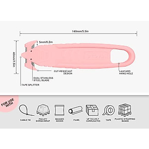 55-Pack Safety Box Cutter Knife of Recessed Concealed Stainless Steel Blade, Package Opener Plastic Cutter for Box, Carton, Shrink Wrap, Plastic Straps, 5colors