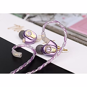 Linsoul BLON x Z Reviews JoJo 10mm Dynamic Driver in Ear Monitor HiFi IEM Earphone with Detachable Silver-Plated OFC Aluminum Cable, 2Pin Connector for Audiophile Musician (BLON x Z Reviews JoJo)