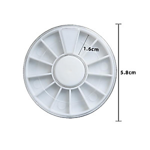 Dioche 10pcs Nail Art Storage Box, 12 Grids Round Dustproof Clear Jewelry Organize Container for Beads Earrings Pills