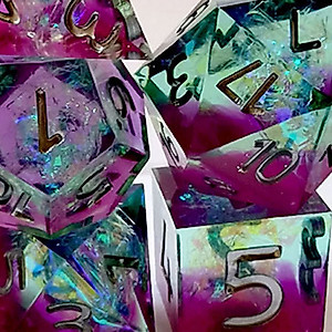 Colcolo Polyhedral with Sharp Lightwheigt 7-8 D10 D% D12 D20 Set for Conscious Role Playing