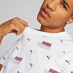 PUMA Men's Graphics Tee 3, Power All Over Print White, X-Large