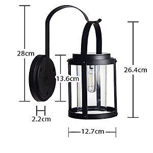 Lxcom Lighting Solar Wall Light Outdoor Solar Deck Lights Solar Powered LED Wall Light Lantern with Hook Decorative Solar Fence Lights Waterproof Wall Sconce for Home Garden Lawn, Warm White