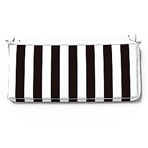 TWLEAR Outdoor Cushion Covers, Patio Cushion Covers for Outdoor Furniture, Water Resistant Porch Bench Swing Loveseat Cushion Replacement, 45" x 18" x 3", 1 Pack, Cabana Black (Covers ONLY)