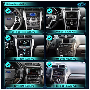 2024 New CUSP Car Stereo Radio GPS Navigation for Ford Explorer 2011-2019 Android Auto Car Play 12.1 Inch PX6 4G+64G with DSP in Dash Headunit Multimedia Player Car Radio Car Audio Voice Control