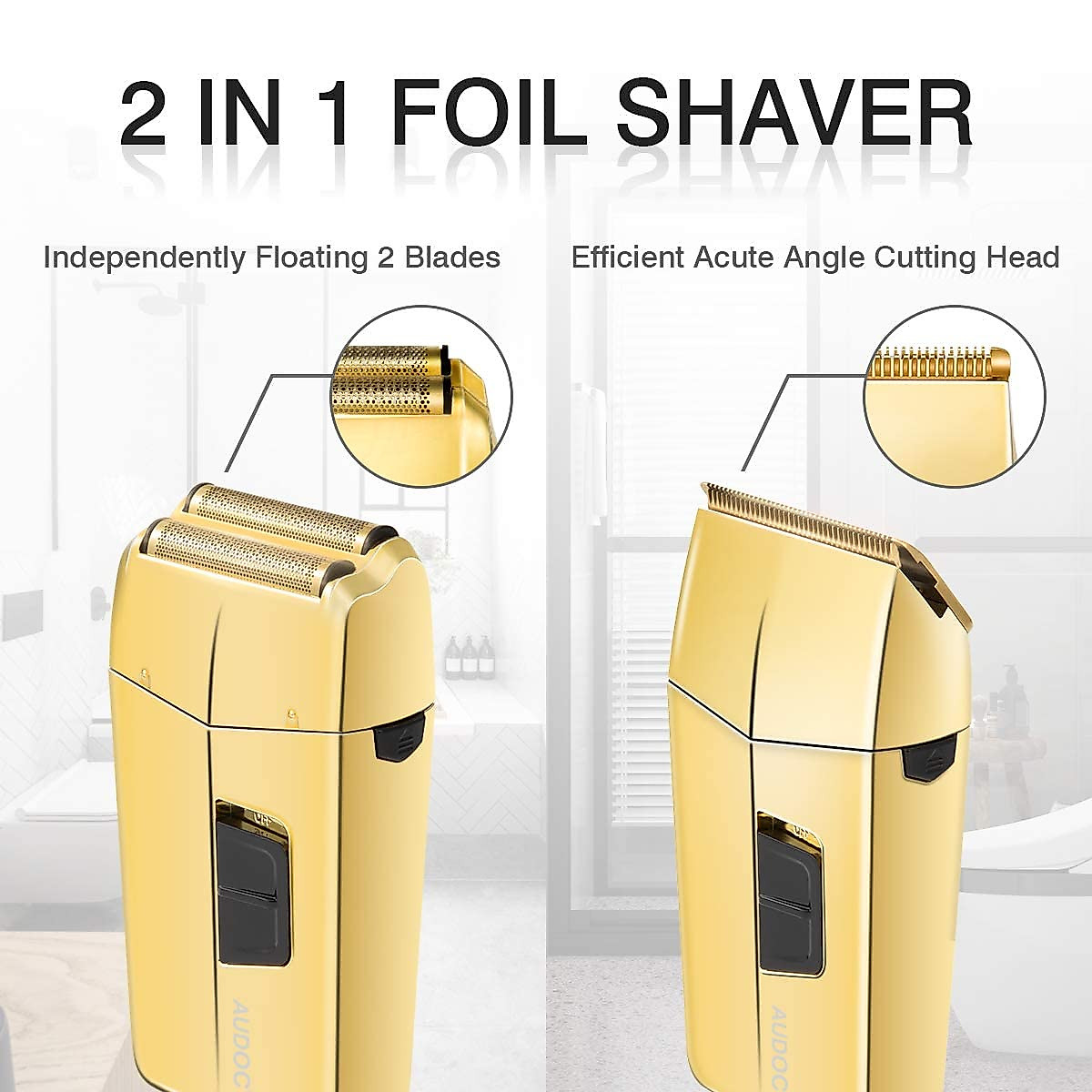 2 in 1 Professional Men's Electric Shaver Razor Foil Shaver Bald Head Shaver Barber Professional Hair Beard Trimmer Grooming Kit