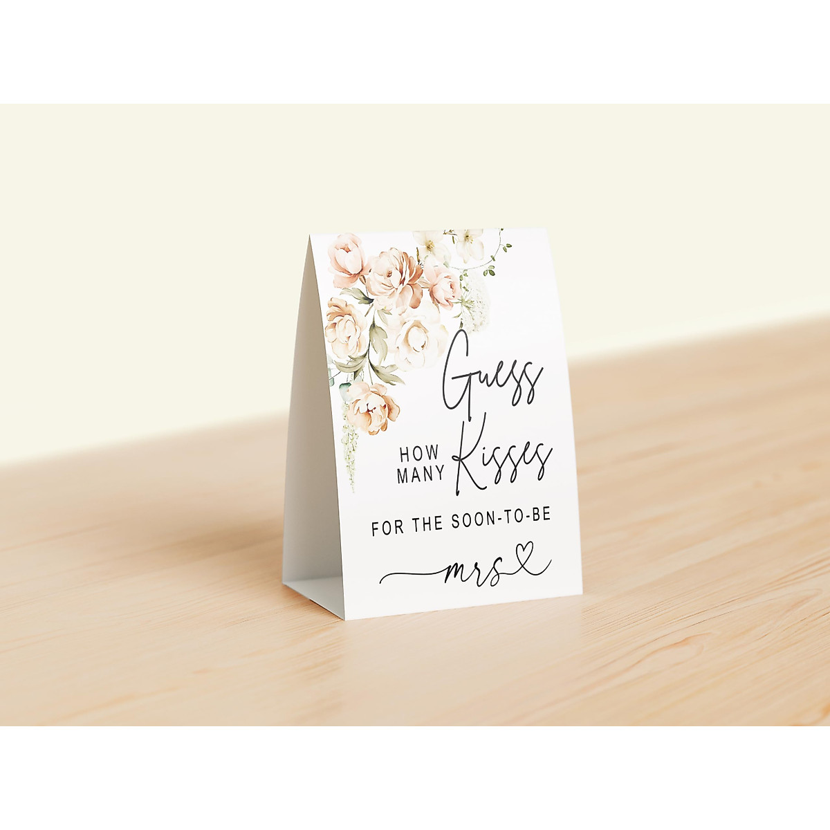Your Main Event Prints Floral How Many Kisses For The Mrs Game, Guess How Many Bridal Shower Games and Activities