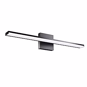 YIQAN 32 inch Black LED Modern Vanity Light 20W Matt Black Aluminum for Bathroom Vanity Lighting Fixtures Cold White 6000K