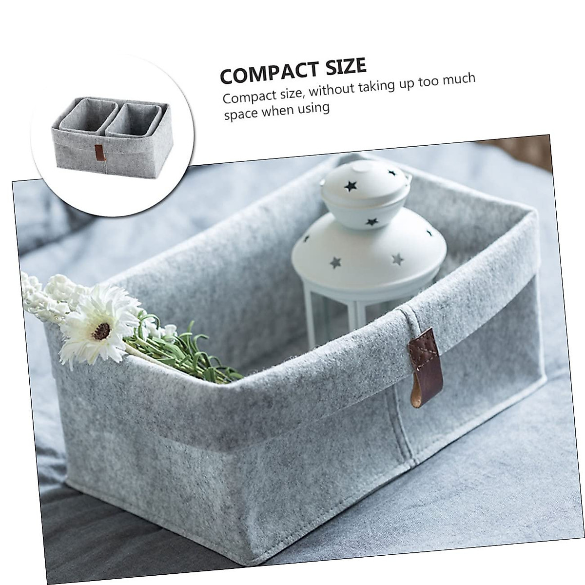 Cabilock 3pcs Felt Storage Basket Ornament Storage Boxes Square Storage Bins Collapsible Basket Desktop Storage Basket Small Storage Basket Felt Cube Box Practical Organizer Felt Basket