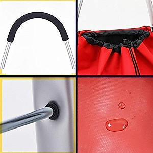 Shopping Trolley on Wheels Multi Function Shopping Cart Lightweight Trolley Tri-Wheel Stair Climbing Cart with Large Capacity Folding Storage Hand Trucks,Grass Green ,