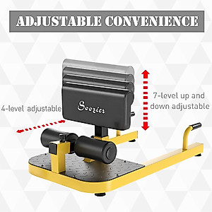 Soozier 3-in-1 Padded Push Up Sit Up Deep Sissy Squat Machine Home Gym Fitness Equipment, Yellow