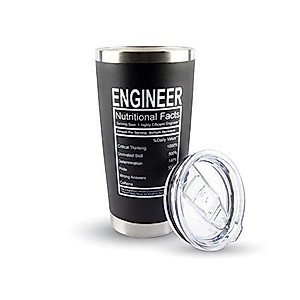 KLUBI Engineer Gifts - Large Travel Coffee Tumbler Mug 20oz - Funny Gift Idea for Mechanical, Electrical, Civil, Men, Women, Science, Nerd, Computer Programmer, Major, Grad