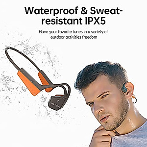 pamu S30 0pen-Ear Bluetooth Bone Conduction Headphones,Built-in Mic for Calls,Wireless Sports Headphones IPX6 Waterproof and Sweatproof for Running Cycling Hiking,Headphones Wireless Bluetooth Black