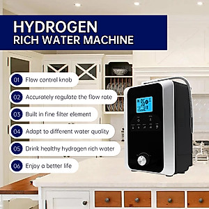 AQUALKA Water Ionizer & Purifier Machine PH 3-11 Alkaline Acid / 7 Water Settings Up to / - 800mV ORP/ 12000 Liters Per Filter/Auto-Cleaning-LCD Touch Water Filter