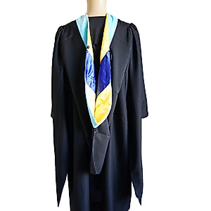 GRADWYSE Education Master Hood Graduation Master Degree Hood, Various College Colors Available Light Blue (Gold/Blue)
