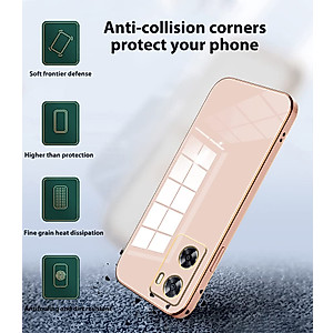 Wousunly Compatible with Oppo A57s Case Silicone Pink, Plating for Oppo A57 4g Phone Case Shockproof Thin and Soft Cover (Pink)