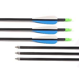 TOPARCHERY 6pcs 32 inch Carbon Arrows for Compound Bow and Recurve Bow, 400 Spine Arrows with Screwed Field Points