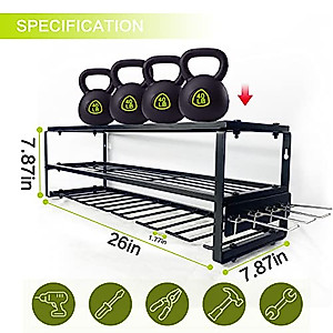 DYRSDPZD Power Tool Organizer-7 Drill Holde Wall Mount,Power Tool Storage Rack for Cordless Drill Charging Station Screwdriver,Drill Rack Garage Organization,with Free Magnetic Wristband