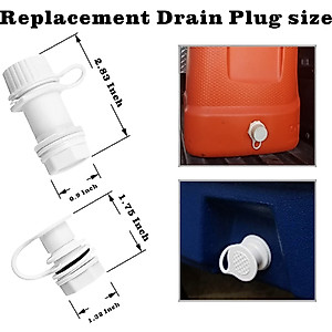 Cooler Replacement Threaded Drain Plug&Triple Snap Drain Plug Kit, for Igloo Cooler Replacement Parts Drain Plug, Cooler Chest Drain Plug Parts.Best Option for Repairing and Replacing Cooler Parts.