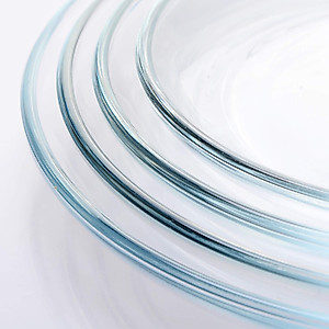 FOYO Oven Basics Glass Plate Set, 10 inch Round Tempered Glass Pie Dish, Set of 2