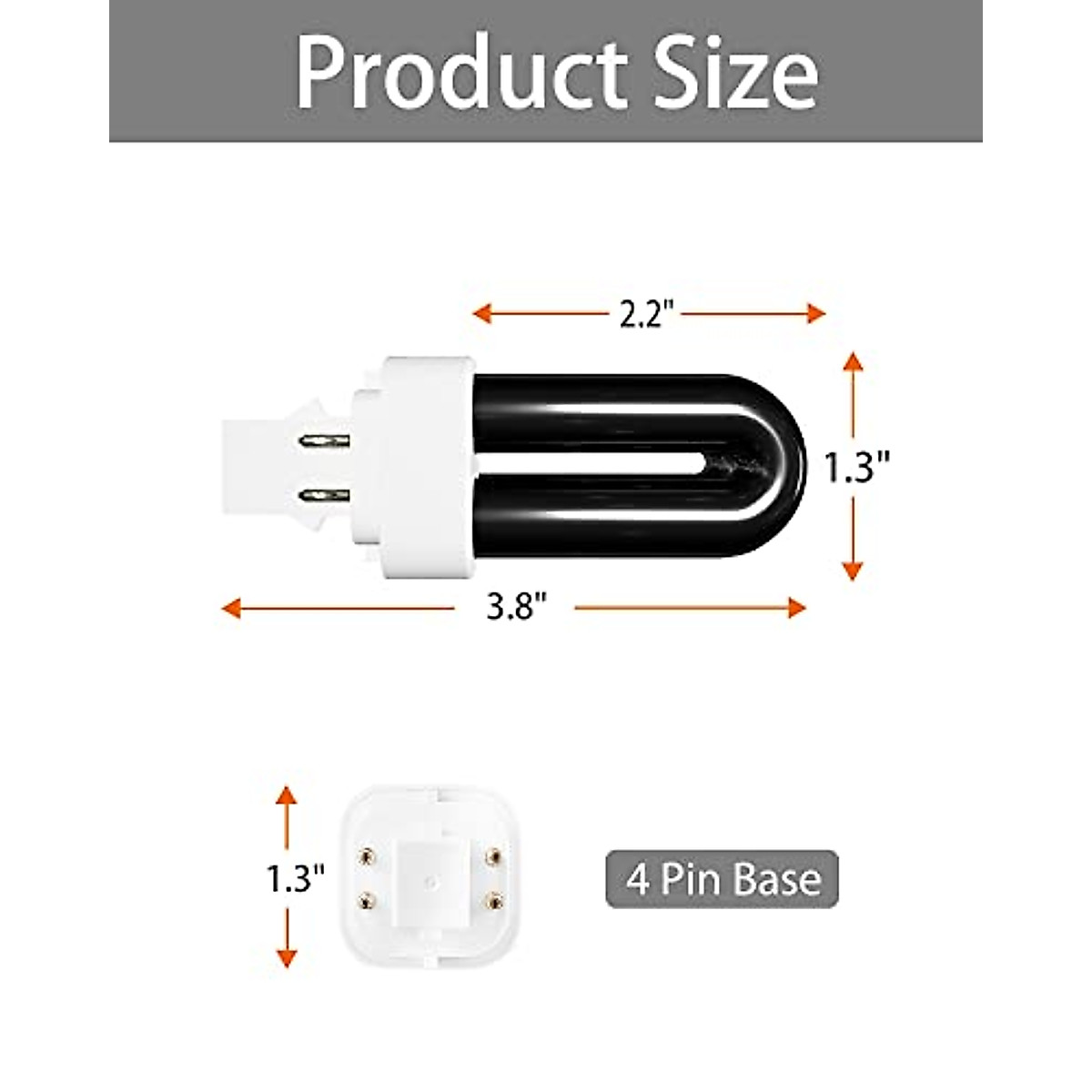 Dichroma 7W 41050 Replacement Bulbs Compatible with Dynatrap DT1050 DT1100 DT1210 DT1250 DT1260 1/2 Acre Insect and Mosquito Trap Light (2 Pack)