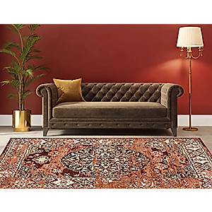 Linon RUGVT5081 Vintage Collection Nain RD 8x10, Red, 8' x 10'