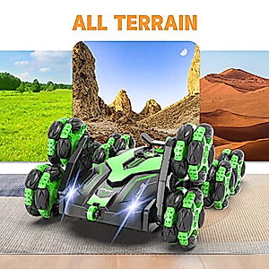 Remote Control Car for Boys 8-12 & Age 4-7, 2.4Ghz RC Drift Stunt Car, 360 Degrees Rotating Remote Control Cars Toy for Kids, with 2 Batteries& Spray& LED Lights, Birthday Gifts for Kids
