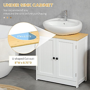 Pedestal Sink Storage Cabinet with 2 Doors and Shelf Bathroom Sink Cabinet Under Sink Cabinet Bathroom Vanity Cabinet Space Saver Organizer for Home