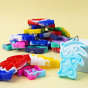 The Hedgehog Birthday Party Favors Supplies for Kids, 20 Pcs Pop Keychains Bulk Bubble Gift Pack for Boys Girls, Stress Relief and Anti-Anxiety Set for Puzzle Games Treats Bag Pinata Stuffers Classroom School Rewards