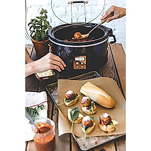 CRUX 6-Quart Programmable Digital Slow Cooker with 20 Hour Digital Countdown Timer, Black