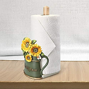 JHNIF Paper Towel Holder with Flower Basket Decoration, Resin Crafts Display for Kitchen Cafe Western Restaurant Cake Shop Dessert Shop.