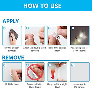 Ainiv 2-Packs Indoor Mini Light Clips, Damage Free Hanging Christmas String Light Hooks with Adhesive Strips, Clear Wall Clips for Hanging Lights Xmas Decor and Cables, 40 Clear Clips and 40 Strips