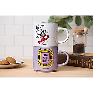 Silver Buffalo Friends How You Doin Lobster 2pk Ceramic Mug Stack, 13 Ounces