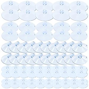 Keadic 80 Pcs 5 Sizes Rubber Clear Suction Cups Set, 2.5/3/3.5/4/4.5 CM Heavy Strength Anti-Collision Plastic Sucker Pad Without Hooks for Home Kitchen Bathroom Hanging