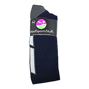 MadSportsStuff Softball Logo Over the Calf Socks (Navy/White/Graphite, Small)