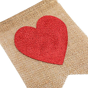 Valentine&#039;s Day Burlap Banner Set, Love And Be Mine Banners, Red Glitter Heart Banner Garland, Wedding Banner Set, Rustic Valentines Decor For Wedding Anniversary Engagement Party Decorations Supplies