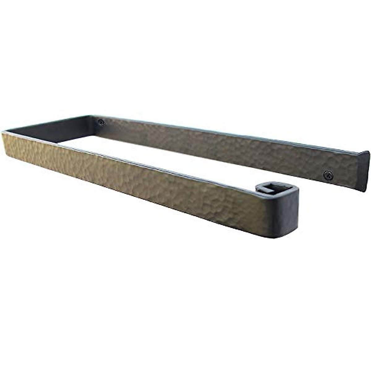 Handmade Farmhouse Wrought Iron Wall Mount Decorative Rustic Paper Towel Holder for Kitchen MD19003 (Black)